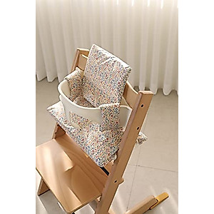 Gembebe Waterproof & Compatible Stokke Tripp Trapp Cushion Set - Easy to Clean Stokke Tripp Trapp Newborn Set - 100% Cotton Stokke Tripp Trapp High Chair Cushion Set (Flower Garden / 49.5 Counts)