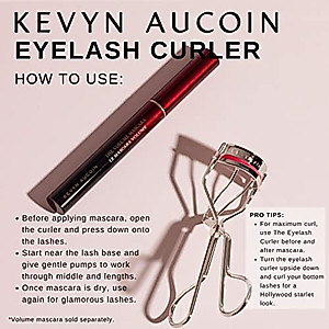 Kevyn Aucoin The Eyelash Curler: Easy use. Long-lasting curl of lashes effect. Wide opening. Stainless steel with two red lash cushions. Pro makeup artist tool for before & after mascara application