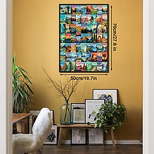 National Parks Puzzle for Adults 1000 Pieces, Travel Poster Landscape Puzzle Including Zion Yellowstone Yosemite, Nature Jigsaw Puzzles Scenery Mountain Scene