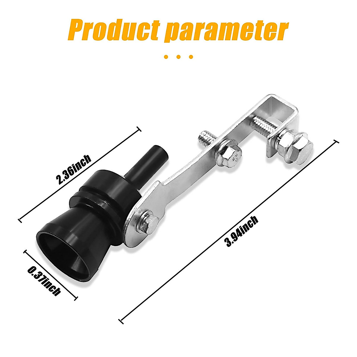 Sodcay 2 PCS Car Modification Sound Wave Imitator, Exhaust Pipe Sounders, Turbo Sound Whistle Simulator, Fit for Truck, Motorcycle, Cars, Dirt Bike and Scooter (Black)