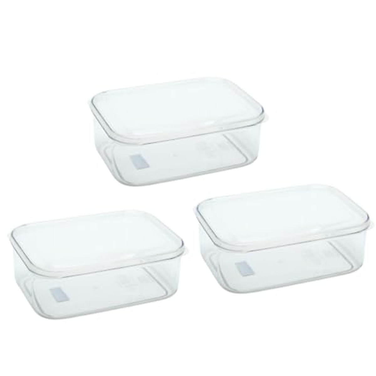 (Set of 3) Micro Clear 2.3 qt Kitchen Pantry Food Storage Container Set with Lid, Shatterproof, BPA Free, Dishwasher, Microwave Safe Canister, Fridge Refrigerator Organizer, Made in Japan