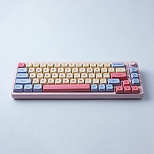 Hyekit PBT Keycaps 132 Keys Marshmallow Keycaps Dye-Sublimation Cute Keycaps XDA Profile Custom Keycaps for Cherry Gateron MX Switches Mechanical Keyboards