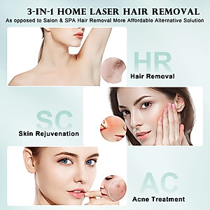 DEESS IPL Laser Hair Removal with ICE Freezing Point Cooling System, Unlimited Flashes at-Home Permanent Hair Removal Device for Women and Men, Long-lasting Reduction of Body & Face Hair Regrowth