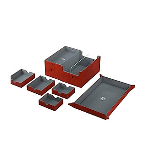 Gamegenic Game's Lair 600+ Convertible Deck Box in Red Color - Premium Game Storage Box Holds up to 600 Cards with Removable Cardboard