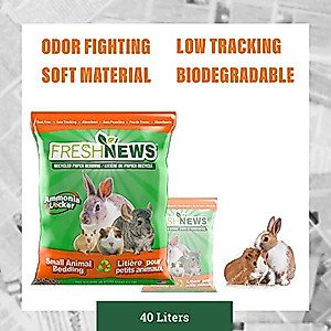 Fresh News Recycled Paper Bedding, Small Animal Bedding, 40 Liters, Gray