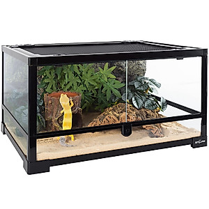 REPTIZOO Reptile Hide Cave Resin Moisture Keeping Reptile Cave with Clay Water Basin Humidifying Help Shedding for Reptile Amphibians Leopard Gecko