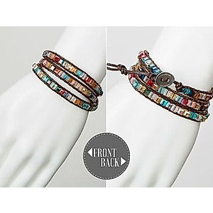 SPUNKYsoul 3 Wrap Dazzling Multi Color Crystal Leather Bracelet Collection