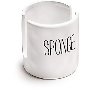 Bellemain Farmhouse Decor Sponge Holder for Kitchen Sink Counter-Holds Sponges, Ceramic Stoneware Kitchen Decor Compatible with Rae Dunn