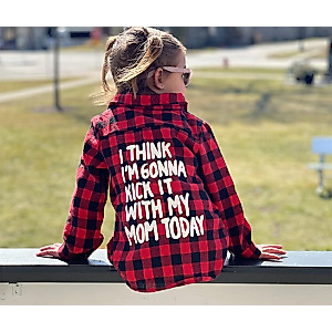 Toddler Long Sleeve Shirt Baby Boy Girl Plaid Top for Toddler Spring Winter Coat for Kid (Red Plaid, 2-3 T)