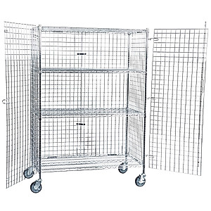 TableTop King NSF Mobile Chrome Wire Security Cage Kit - 24" x 48" x 69"