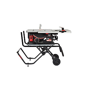 SAWSTOP 10-Inch Jobsite Saw Pro with Mobile Cart Assembly, 1.5-HP, 12A, 120V, 60Hz (JSS-120A60)