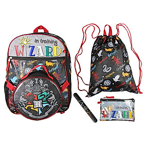 Harry Potter Kids Backpack Wizard In Training 5PC 16" Hogwarts School Combo Set