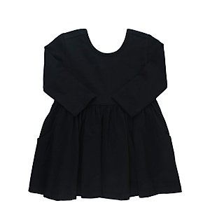 RuffleButts Black Twirl Dress - 3-6m