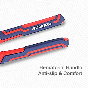 WORKPRO 10-Inch Groove Joint Pliers, Adjustable Water Pump Pliers in CRV Steel for Home Repair, Gripping, Nuts, Bolts, Pipe & Fittings