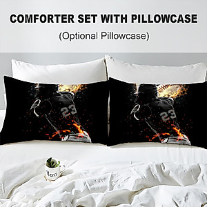 ZBIGTEE Baseball Bedding Comforter Set for Boys Kids 3D Player Printed Quilt Soft Lightweight with 2 Pillowcase Room Decor,Twin/Full/Queen/King