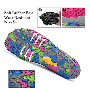 Womens Barefoot Gym Running Walking Trail Beach Hiking Water Shoes Aqua Sports Pool Surf Waterfall Climbing Quick Dry Grey/Pink