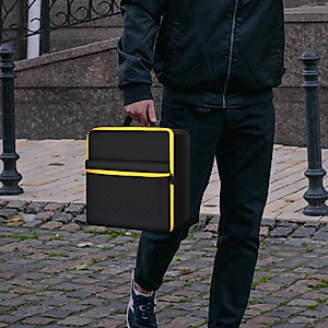 Car Battery Jump Starter Bag Compatible with DEWALT DXAEJ14 Digital Portable Power Station Air Compressor. Portable Battery Charger Carrying Holder for Power Inverter, Charging Cord (Case Only)