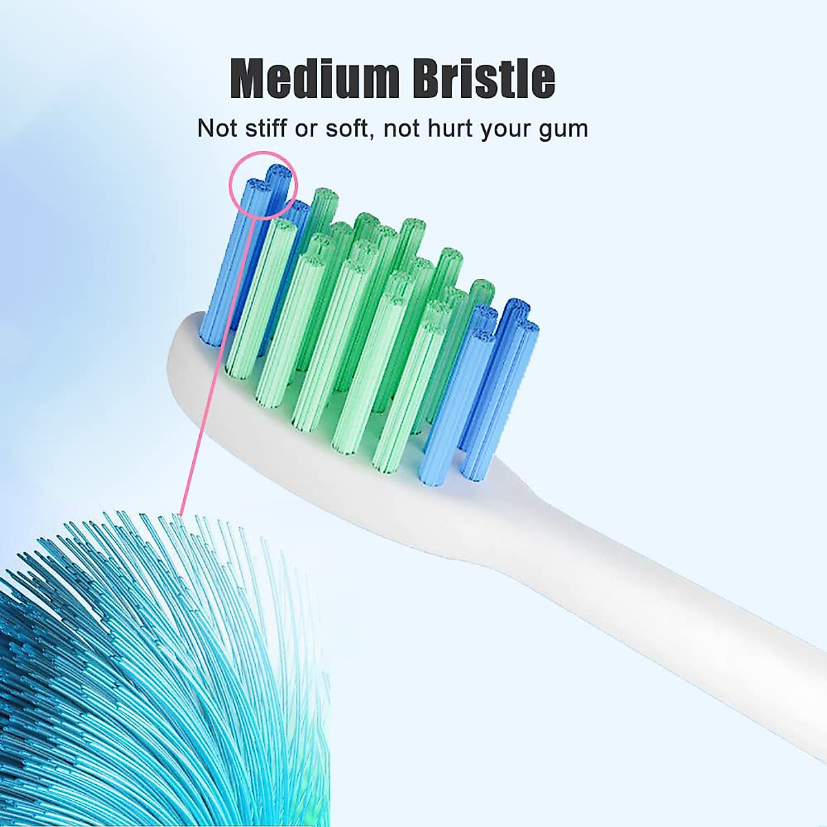 Auwish Electric Toothbrush Brush Head x 4 and Bottom Silicone Cover for Auwish Sonic Toothbrushes
