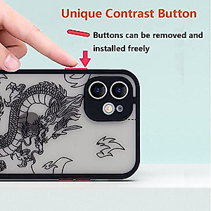 Urarssa Compatible with iPhone Xr Case Fashion Cool Dragon Animal 3D Pattern Design Frosted PC Back Soft TPU Bumper Shockproof Protective Case Cover for iPhone Xr, Black