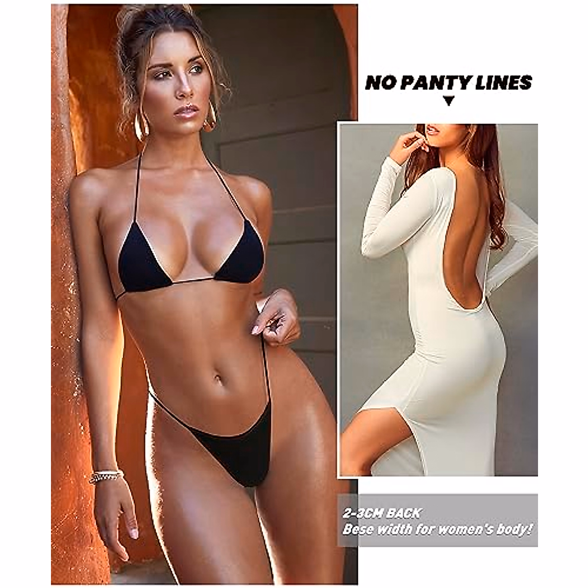 Doslinker G String Thongs for Women,Cotton Sexy Cheeky Panties T-back Tangas Low Rise Hispter Underwear for Women S-XL