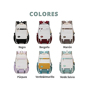 ooibnn Kawaii Backpack With Cute Accessories Spine Protection Anti-thief Cute Aesthetic Book Bag (Brown)