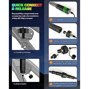 CO LIGHT Fat Spiral LED Whip Lights Thick Antenna 2FT Remote Control RGB Chasing/Dancing Light for UTV ATV 2PCS, APP-Supported 300 Colors & 200 Modes with Turn Signal, Brake Light, Reversing Light