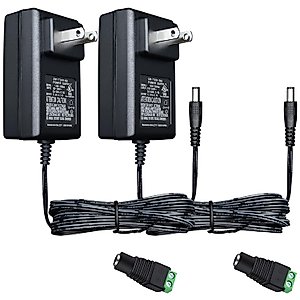 UL Listed 2Pack 12V 2A Power Supply Adapter, AC to DC 12V 24W Power Supply Transformer Charger Wall Plug with DC Barrel Connector for Led Strip Light Security CCTV Camera Router Keyboard and More