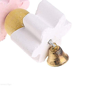 Hamiledyi Parrot Beak Trimmer Calcium Stone,Chinchilla Grinding Teeth Lava Block,Bird Beak Trim Pumice Toy,Mineral Rock Chewing Toys with Bell for Conure,Budgies,Parakeet,Hamster,Rabbit 2-Pcs