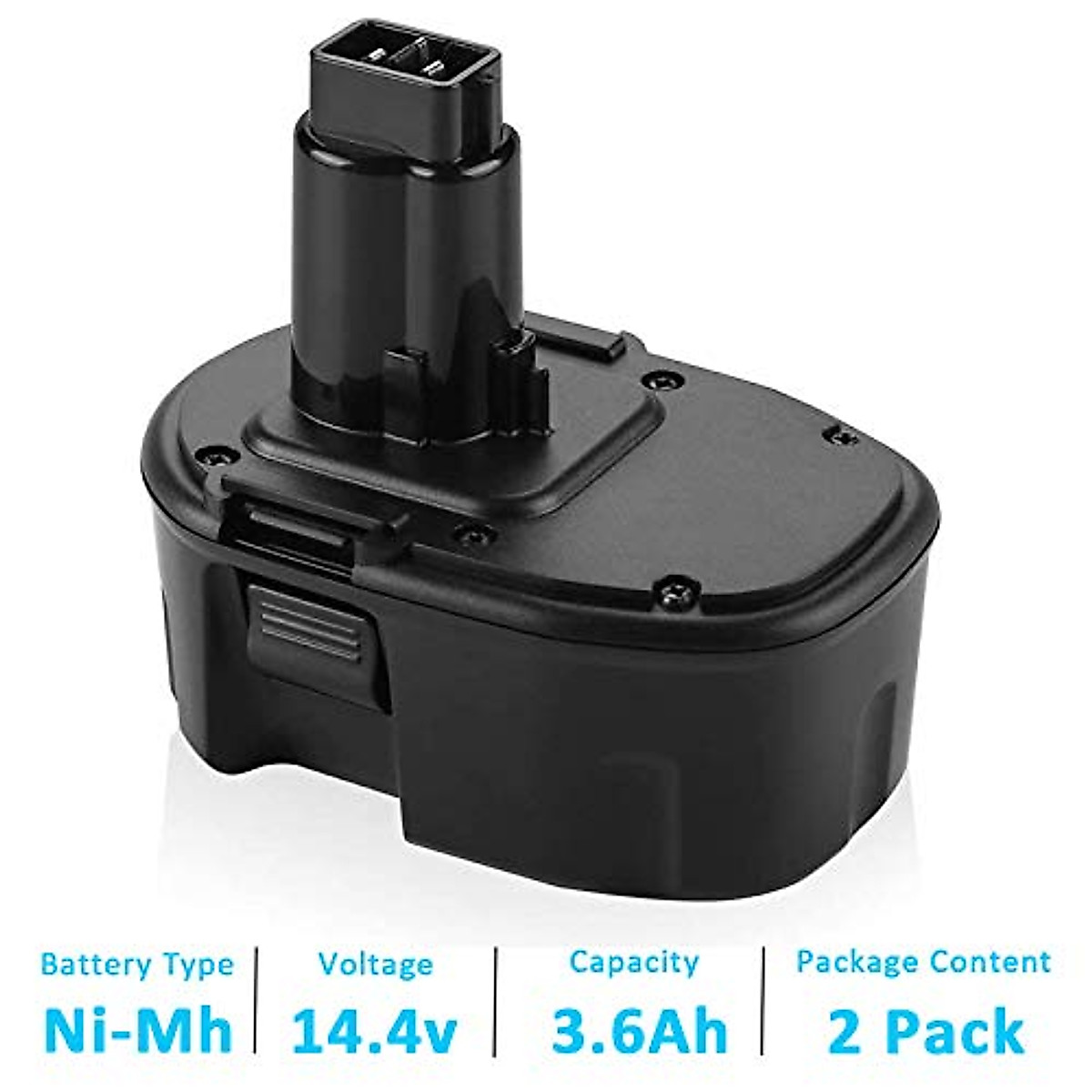 Forrat [Upgraded to 3600mAh] 2Packs Ni-MH DW9091 Replacement Battery Compatible with Dewalt 14.4V XRP Battery DC9091 DC9094 DW9091 DE9091 DE9092 Cordless Power Tools