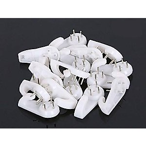 AKOAK 20 Pieces 2" Bearing Up to 25lbs Invisibility Plastic Hardwall Hanger Hooks for Hardware,Fasteners & Hooks Wall Mount Non-Mark Hooks Picture Photo Frame Hangers