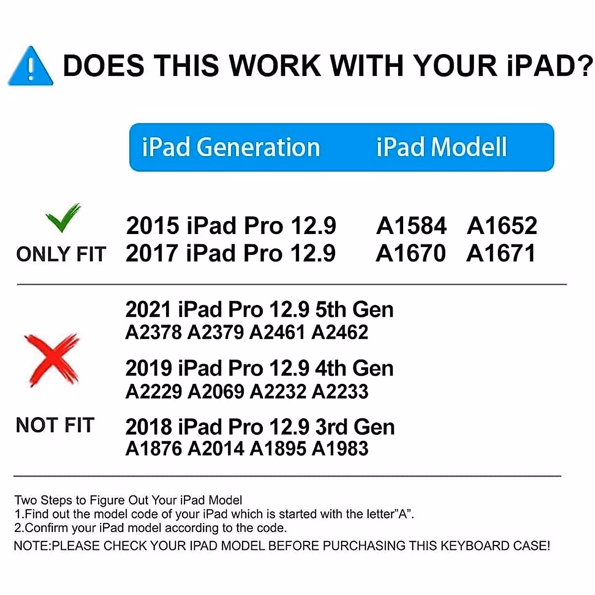 valkit 2017/2015- Smart Keyboard Folio for iPad Pro 1st & 2nd Gen, 12.9 InchKeyboard Case with Pencil Holder