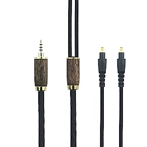 NewFantasia 2.5mm Trrs Balanced Male 6N OCC Copper Silver Plated Cord 2.5mm Balanced Cable Compatible with Audio-Technica ATH-MSR7b ATH-SR9 ATH-ESW990H ATH-AP2000Ti Headphone Walnut Wood Shell
