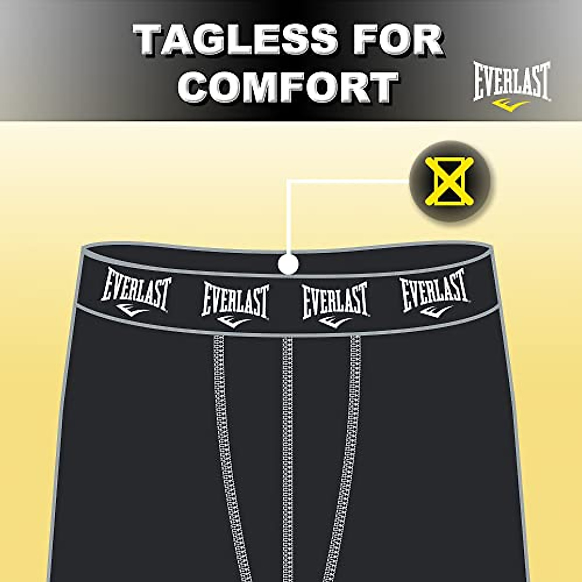 Everlast Performance Boxer Briefs for Men Pack of 6 - Breathable Tagless Mens Boxer Briefs, Moisture Wicking Mens Underwear (Small, Black)