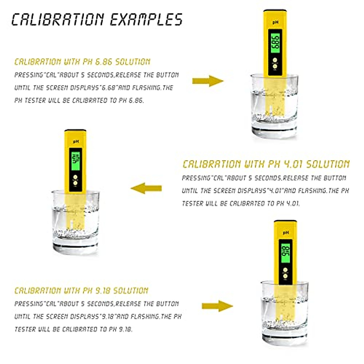MEKBOK Hydroponics pH Meter Digital PH Test Pen 0.01 high-Precision Thermometer, Measuring Instrument and Thermometer, Suitable for hydroponics, Home Drinking and Aquarium