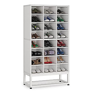 Tribesigns Shoe Storage Cabinet, 24 Pair Cubby Shoe Rack Organizer with Adjustable Shelves, 8-Tier Entryway Shoe Storage Closet Shoe Organizer for Living Room, Bedroom, Mudroom