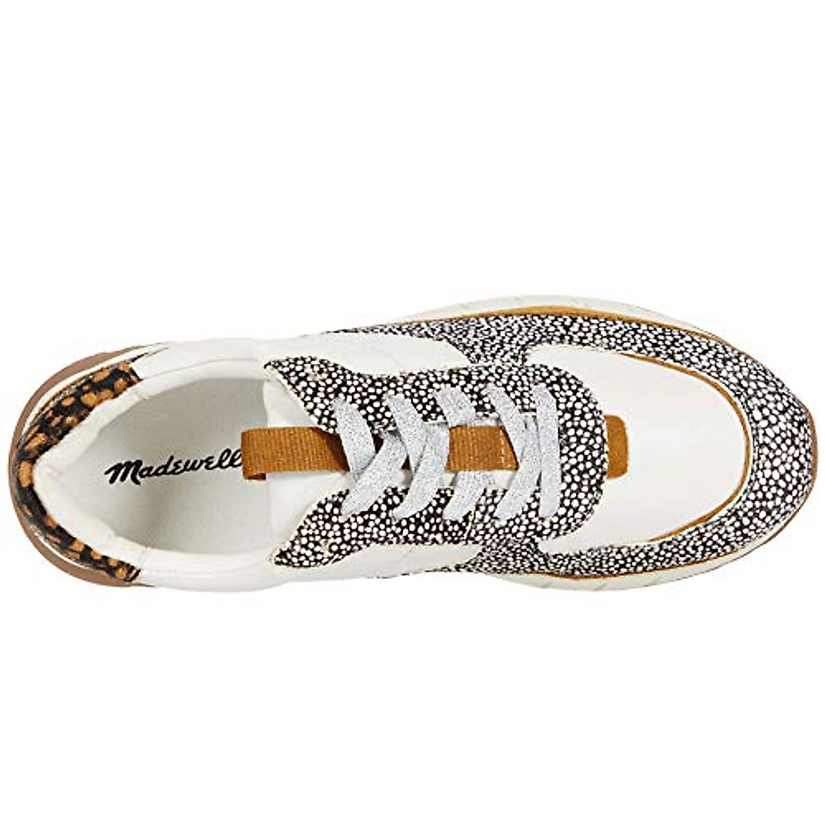 Madewell Kickoff Trainer Sneakers in Leather and Spot Mix Calf Hair Olive Grove Multi Spot Dot 10.5 M