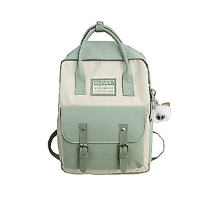Aesthetic Kawaii Backpack for School (light green)