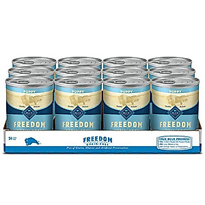 Blue Buffalo Freedom Grain Free Natural Puppy Wet Dog Food, Chicken 12.5oz cans (Pack of 12)