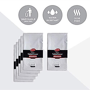 Neatiffy 84 Inch 6 Pack Disposable Round Plastic Tablecloths Picnic / Camping / Party / Banquet Table Cover. Table Cloth for Round 84" Tables, (White)