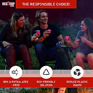 Red Cup Living Pink Plastic Shot Glasses with Lanyard | 2oz Reusable | Heavy-Duty | Perfect for Parties, Gifting | Christmas, Holiday Gifts Water, Drinks Sturdy and Strong Glasses Cute