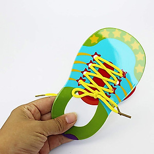 NUOBESTY Learn to Tie Shoes Children Shoelace Threading Teaching Toys Early Educational Teaching Aids, 4 Pieces