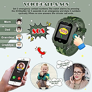cjc Kids Smart Watch, 4G Kid Smartwatch with GPS Tracker and Calling, SOS Kids Cell Phone Watch, 3-15 Years Boys Girls Christmas Birthday Gifts (Green T28)