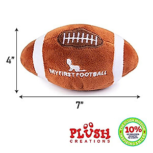 Plush Baby Football Rattle | Learning Content | Great Gift for Baby and Toddler Girls or Boys | 0-36 Months
