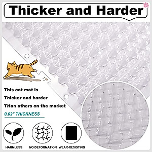 20 Pcs Cat Repellent Outdoor Indoor Mat Clear Cat Scat Mat Plastic Cat Deterrent Cat Repellent Mat with Spikes Furniture Plant Protectors from Cats Dogs Birds, 16 x 13 Inches