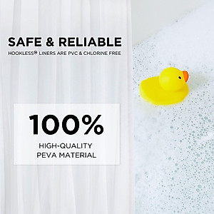 Hookless RBH14HH12 Polyester with PEVA Snap-In Shower Curtain Liner, Frosty White, 70 X 54in