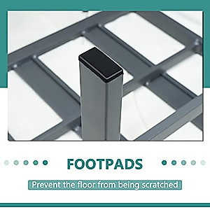 Auzfy 2 Pieces Outdoor Ottomans for Patio Set, Assembled Aluminum Outdoor Footstool with Gray Cushions, Small Seat Furniture for Porch Yard Garden Deck, Grey Frame