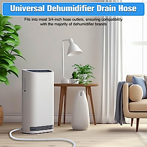 Saillong Patent Pending Dehumidifier Drain Hose, Flexible Universal Drain Hose with Cuttable Rubber Adapter and Connect Clamp, Hose Replacement for Dehumidifiers, Air Conditioners(13 Feet)