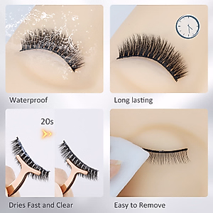 EMEDA False Eyelash Glue Super Strong Hold 24H Clear Glue Strong Hold Water Proof Formula No Irritation Latex Free Long Lasing Quick Dry Pegamento De Pestaas White Strip Eyelash Adhesive 5ml 0.17oz