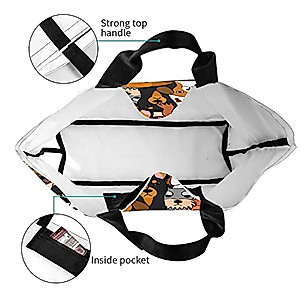 DADABULIU Large Tote Bag Doodle Funny Dog Childish Reusable Grocery Bag With Inner Pocket Shoulder Bags For Women Girl Travel Beach Shopping Work School