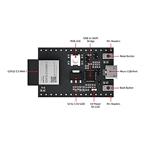 Test Kits for ESP32 ESP32-C3 2.4G WiFi Module ESP32-c3-mini-1 Dual Core Mcu Lower Power 20dbm 400m esp32 SOC PCB Antenna for Wearables and IoT Devices